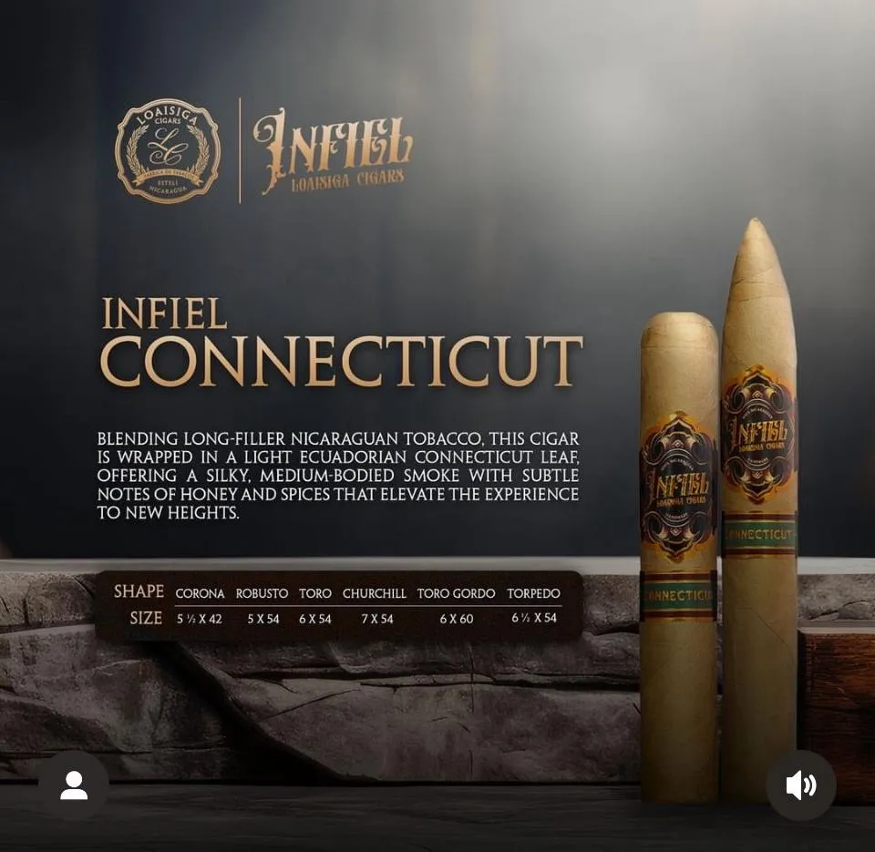 Infiel Cigars Connecticut Robusto precio y opiniones - Cigar Smoker Club